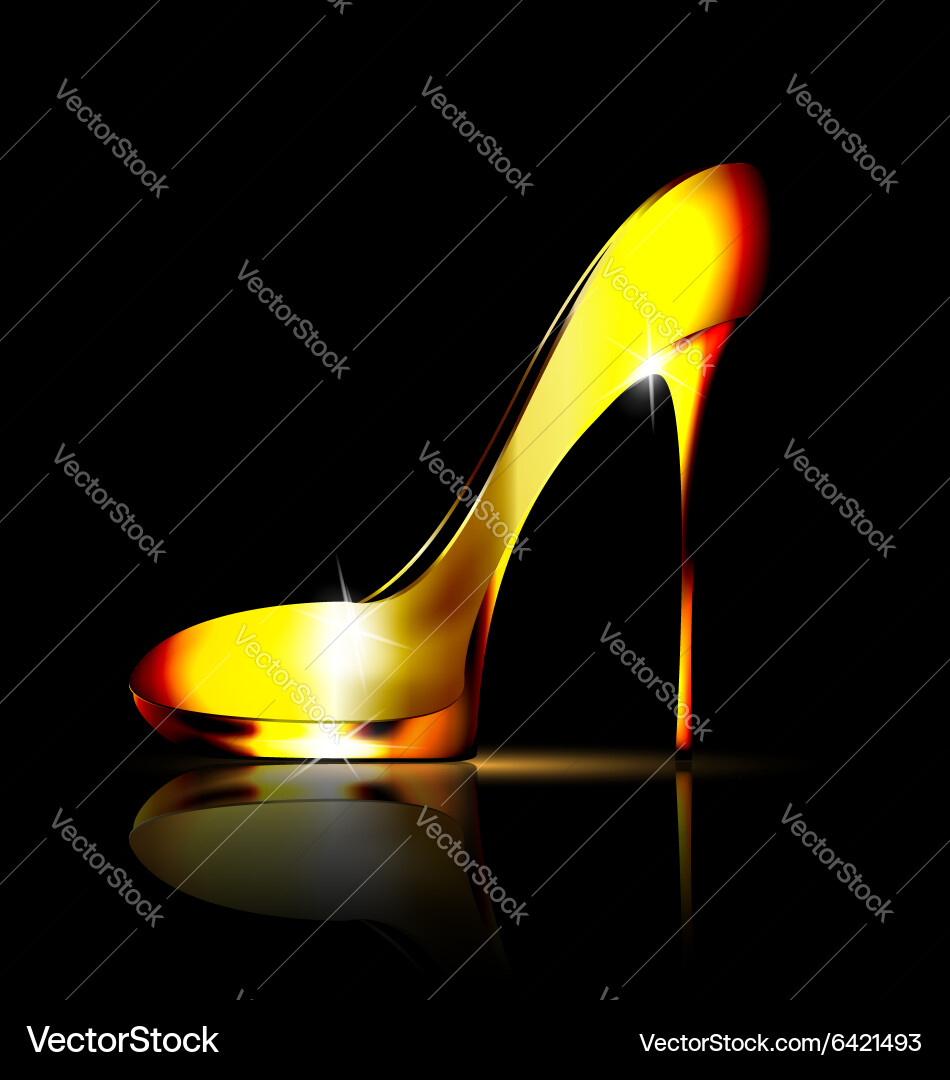 Yellow jewel shoe Royalty Free Vector Image - VectorStock