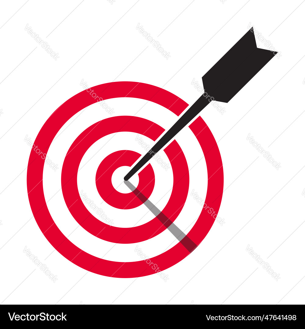 3d realistic bullseye target icon arrow dart Vector Image