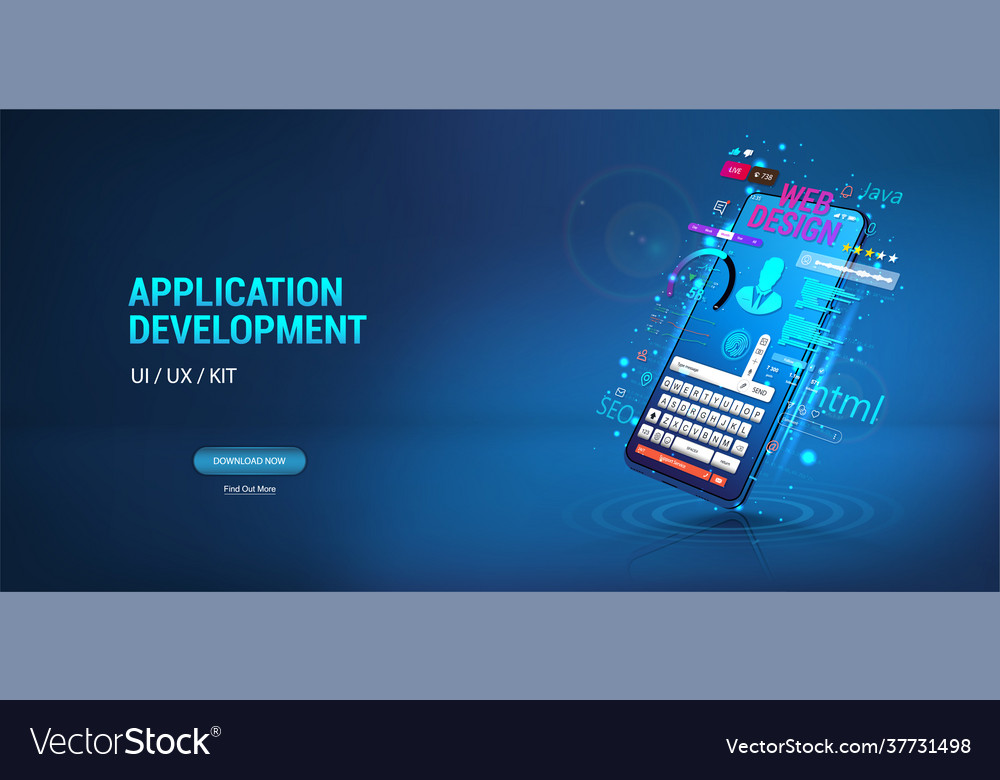 Application website software development Vector Image