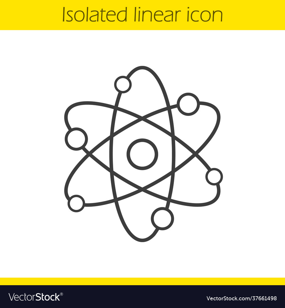 Atom structure linear icon Royalty Free Vector Image