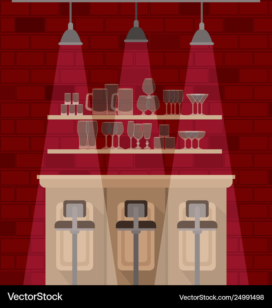 Bar with bottles liquor scene Royalty Free Vector Image