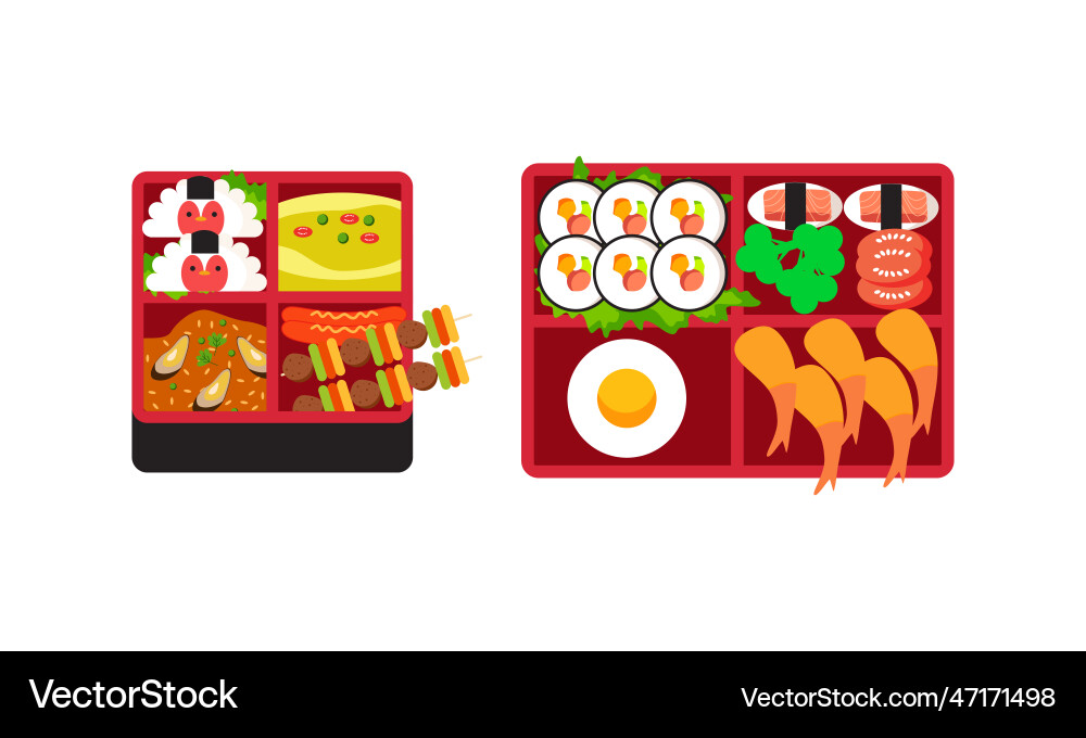 Bento box logo japanese lunch box Royalty Free Vector Image