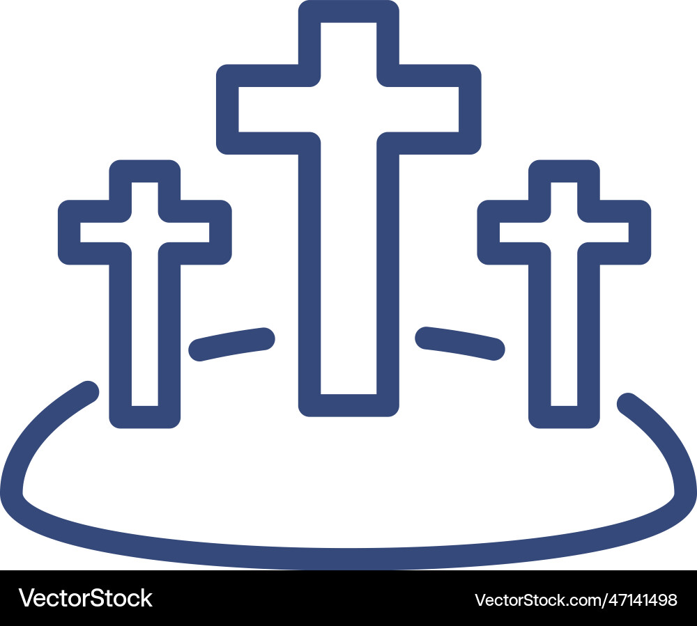 Calvary icon thin line icon from happy Royalty Free Vector