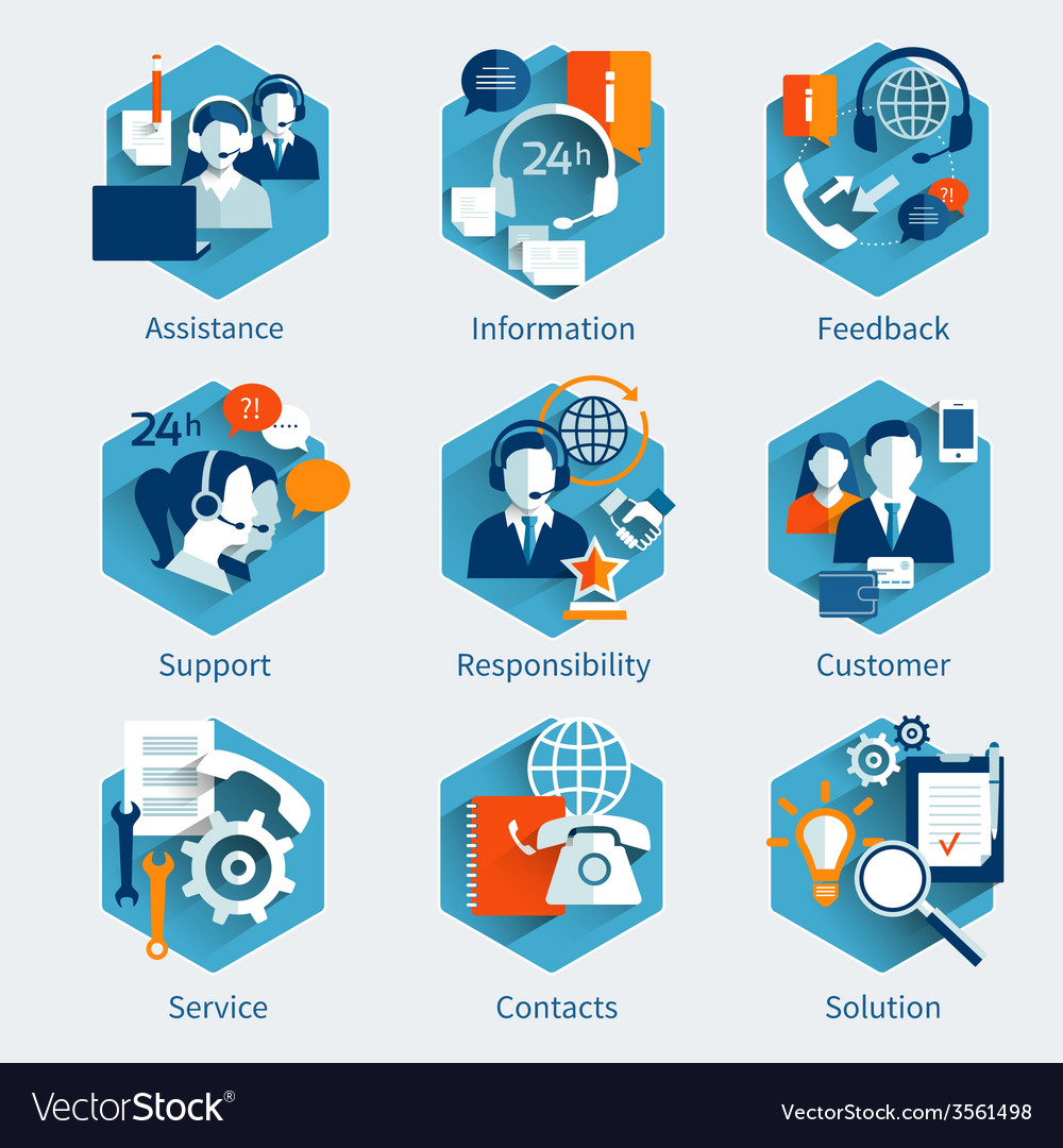 Customer service concept set Royalty Free Vector Image Customer service concept set Royalty Free Vector Image