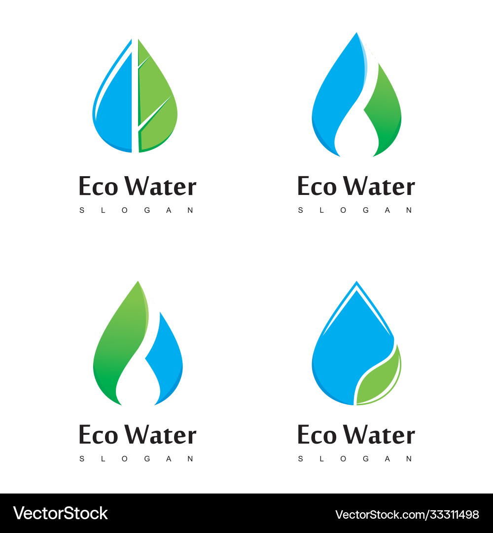 Ecology logo drop water with leaf symbol icon Vector Image