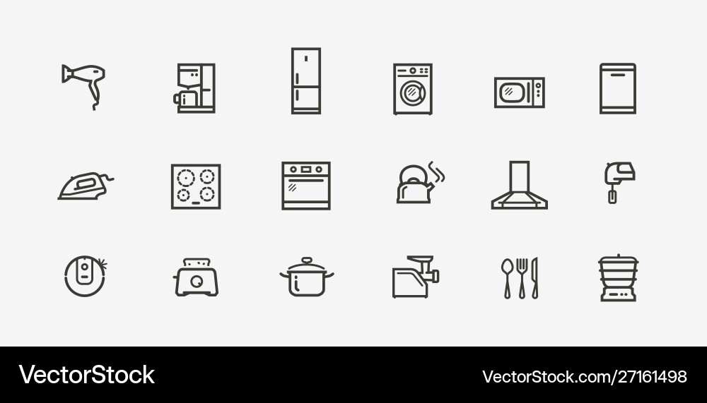 Household appliances icon set technology Vector Image