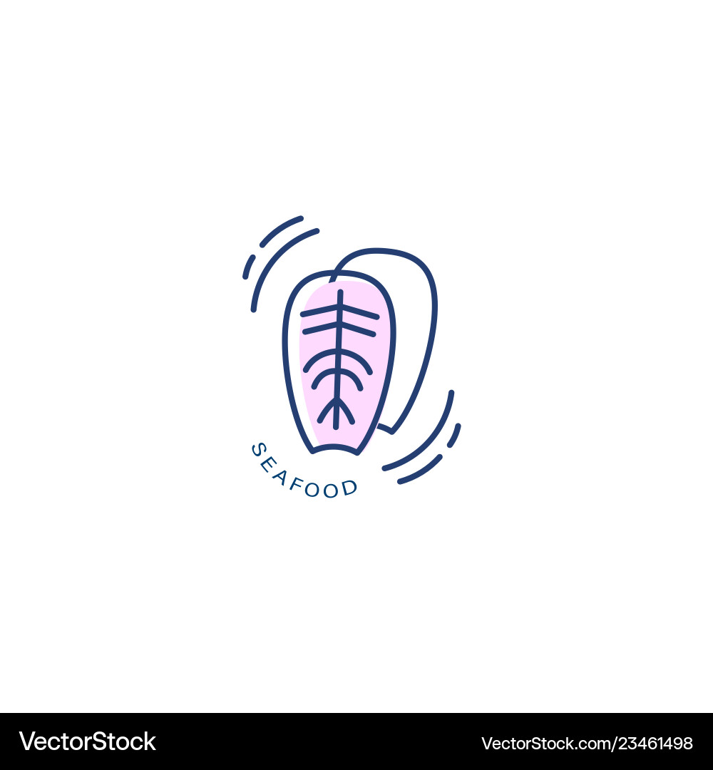 Icon and logo for seafood restaurant Royalty Free Vector