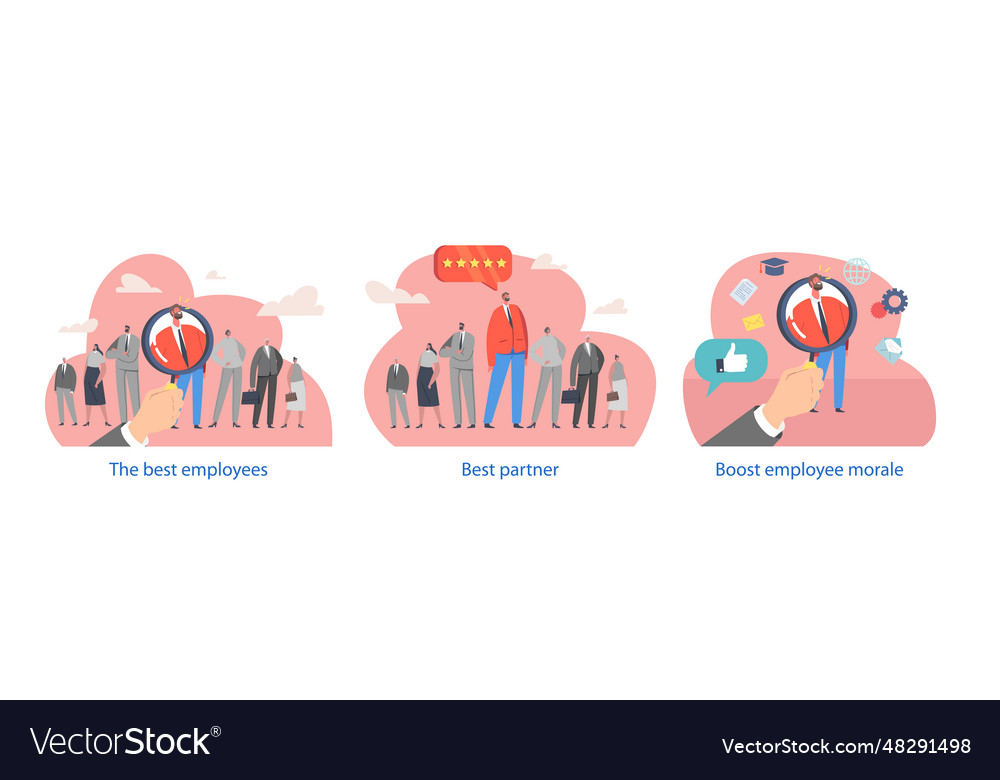 Isolated elements with characters perform scenes Vector Image Isolated elements with characters perform scenes Vector Image