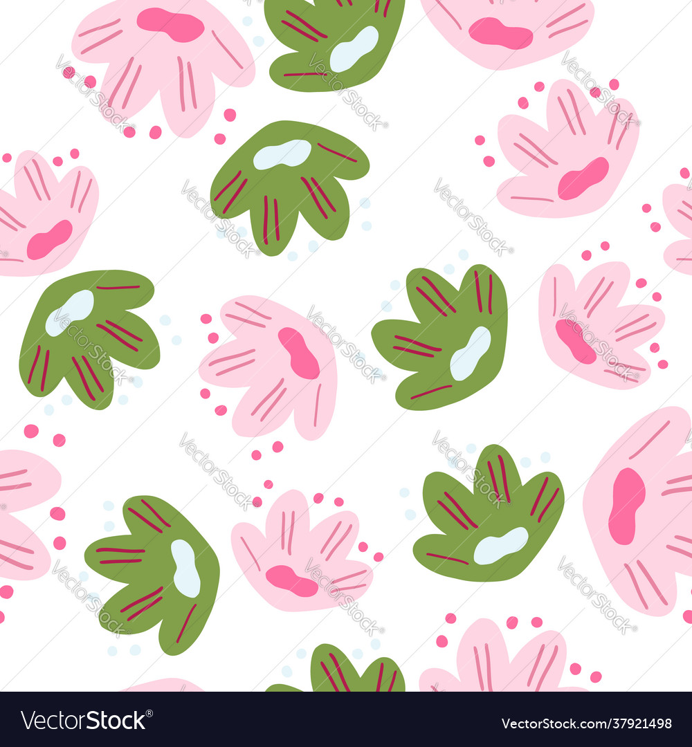 Isolated seamless botanic pattern with random Vector Image