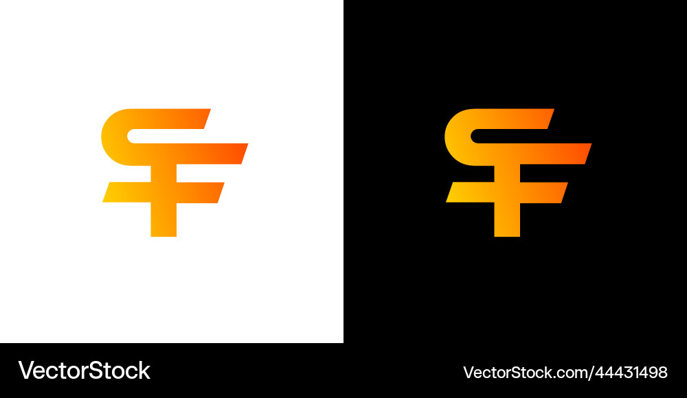 Modern and strong letter sf initials logo design Vector Image