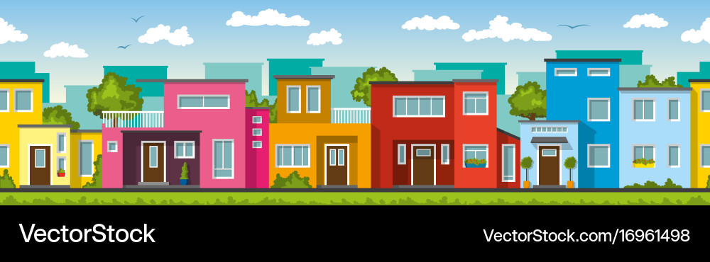 Modern colorful houses also usable as a Royalty Free Vector