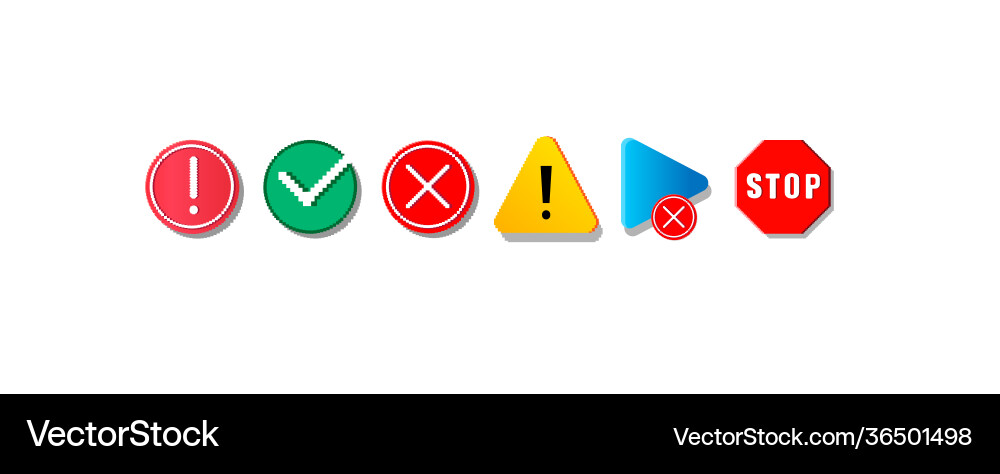 Old computer icons abstract pixel art symbols set Vector Image