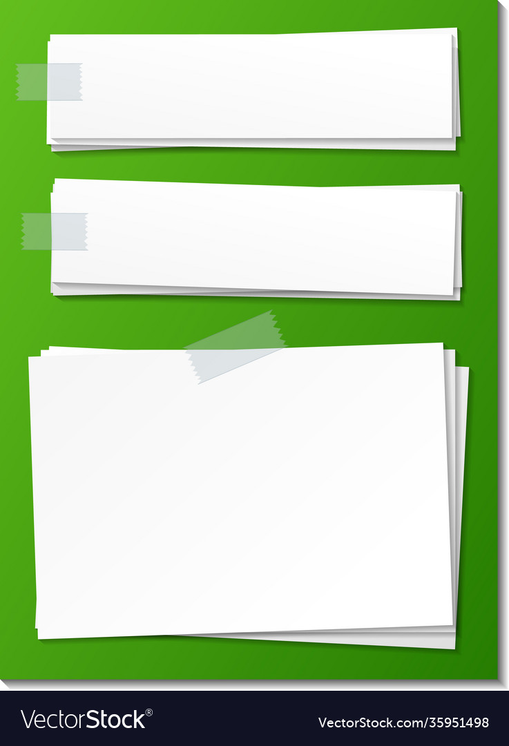 Set empty sticky note paper template Royalty Free Vector