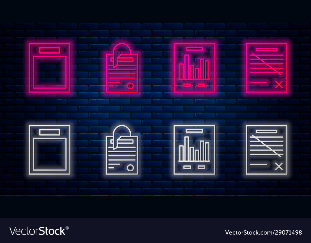 Set line file document and paper clip document Vector Image Set line file document and paper clip document Vector Image