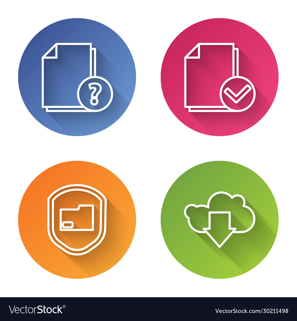 Set line unknown document document and check mark Vector Image Set line unknown document document and check mark Vector Image