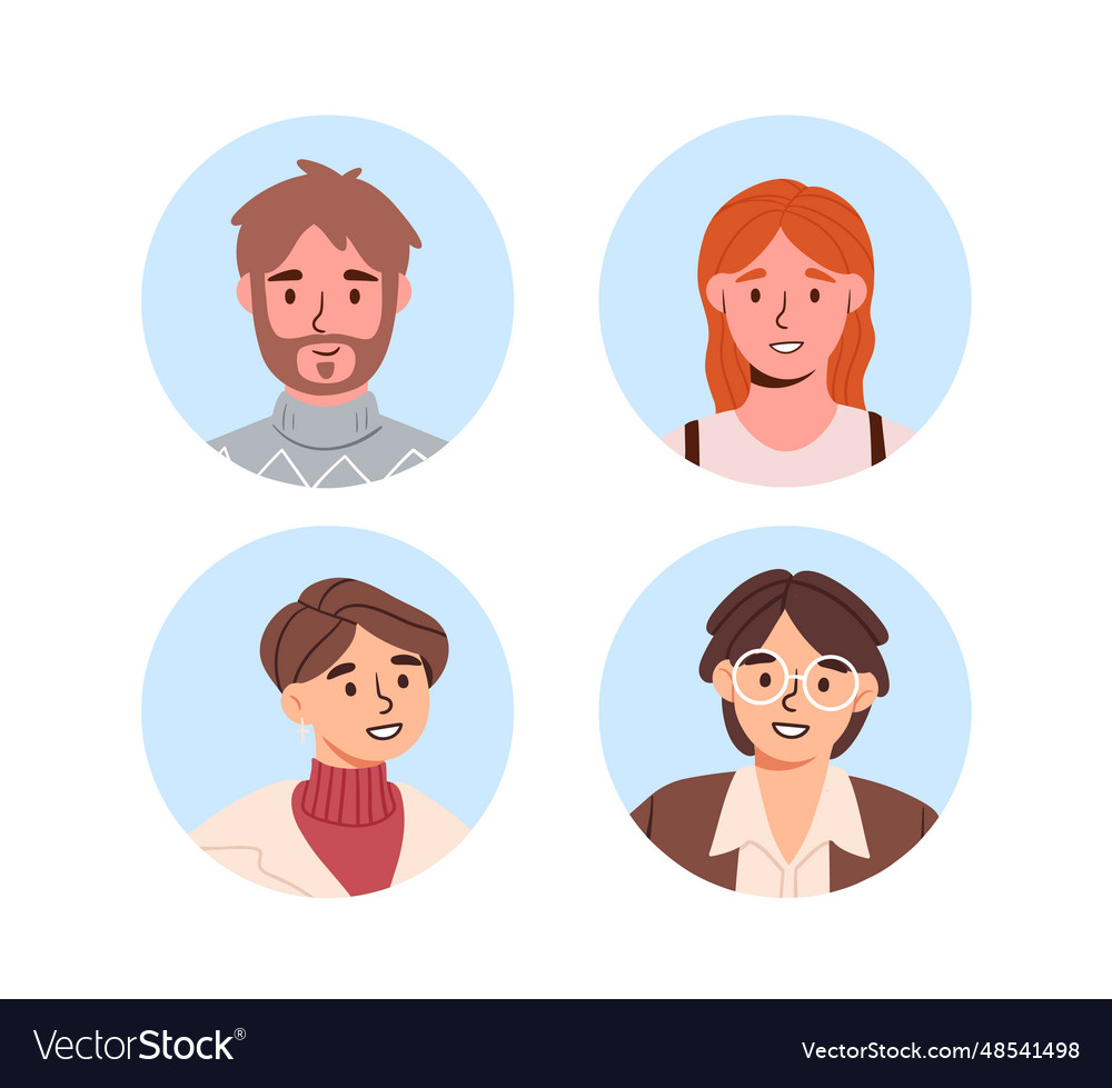 Set of users avatars concept Royalty Free Vector Image