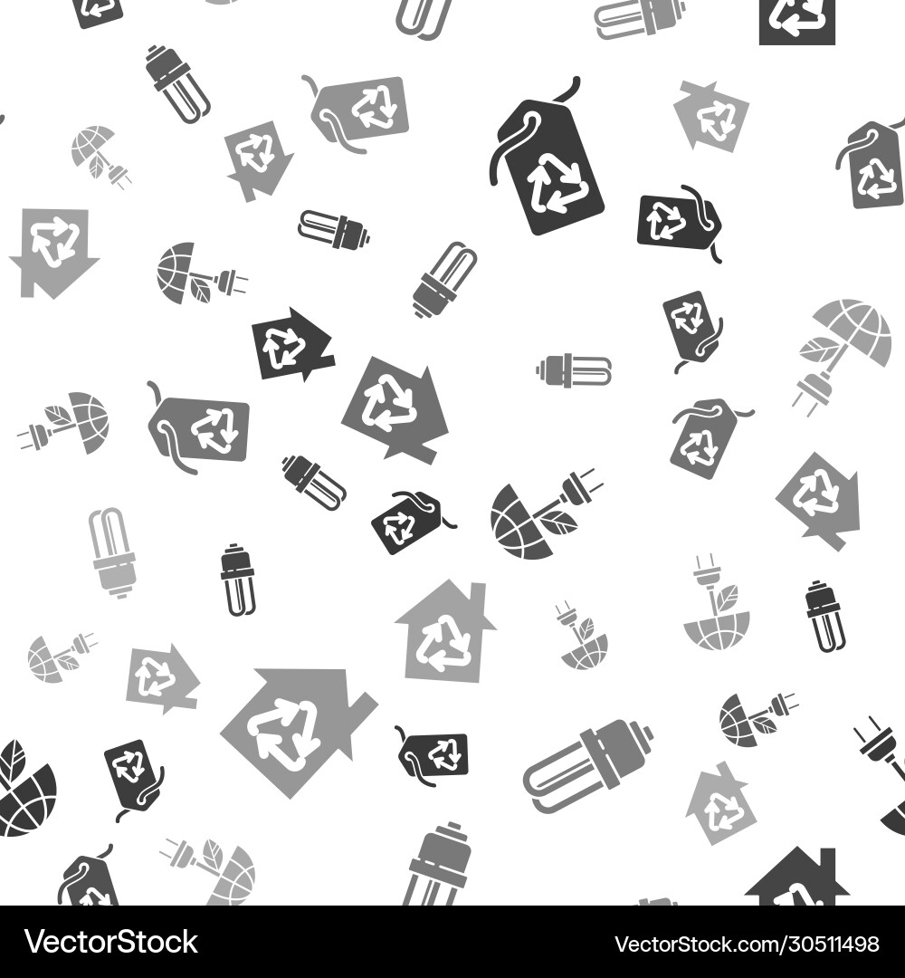 Set tag with recycle symbol led light bulb Vector Image