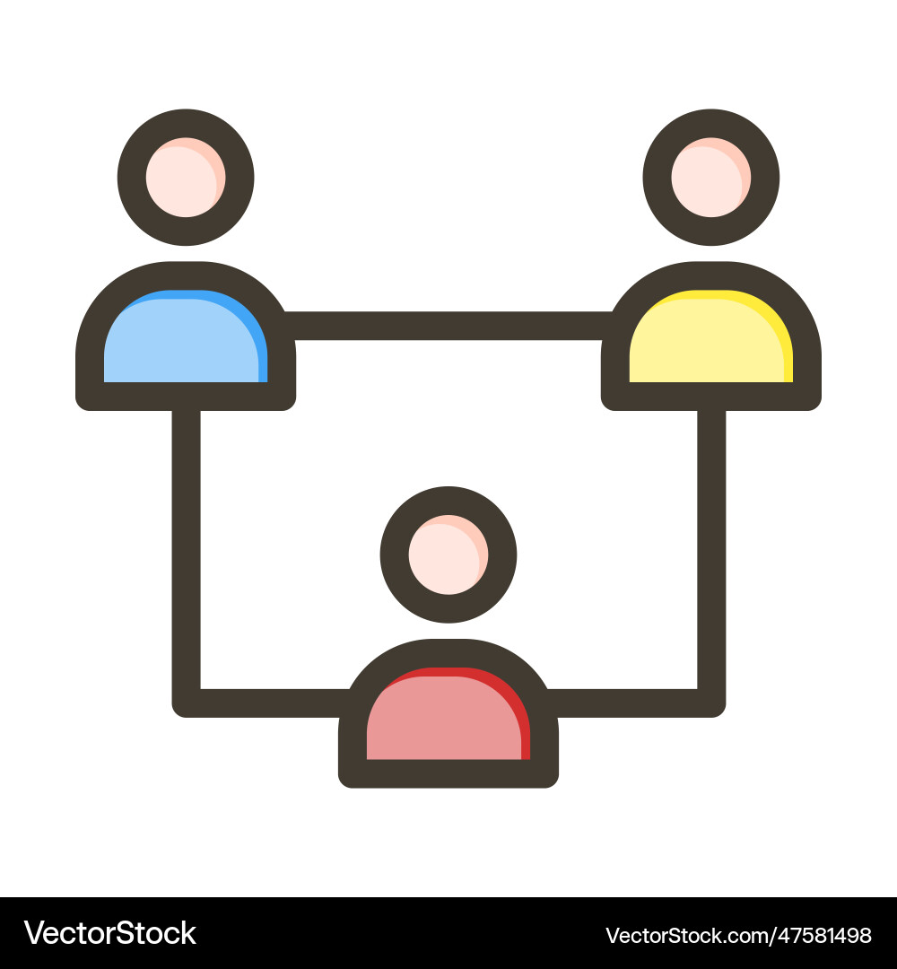 Social science thick line filled colors Royalty Free Vector