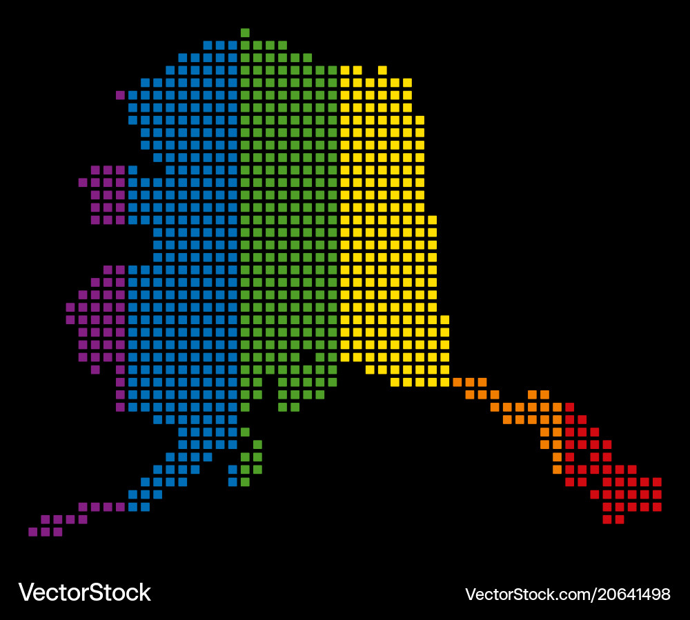 Spectrum Pixel lgbt alaska map Lizenzfreies Vektorbild