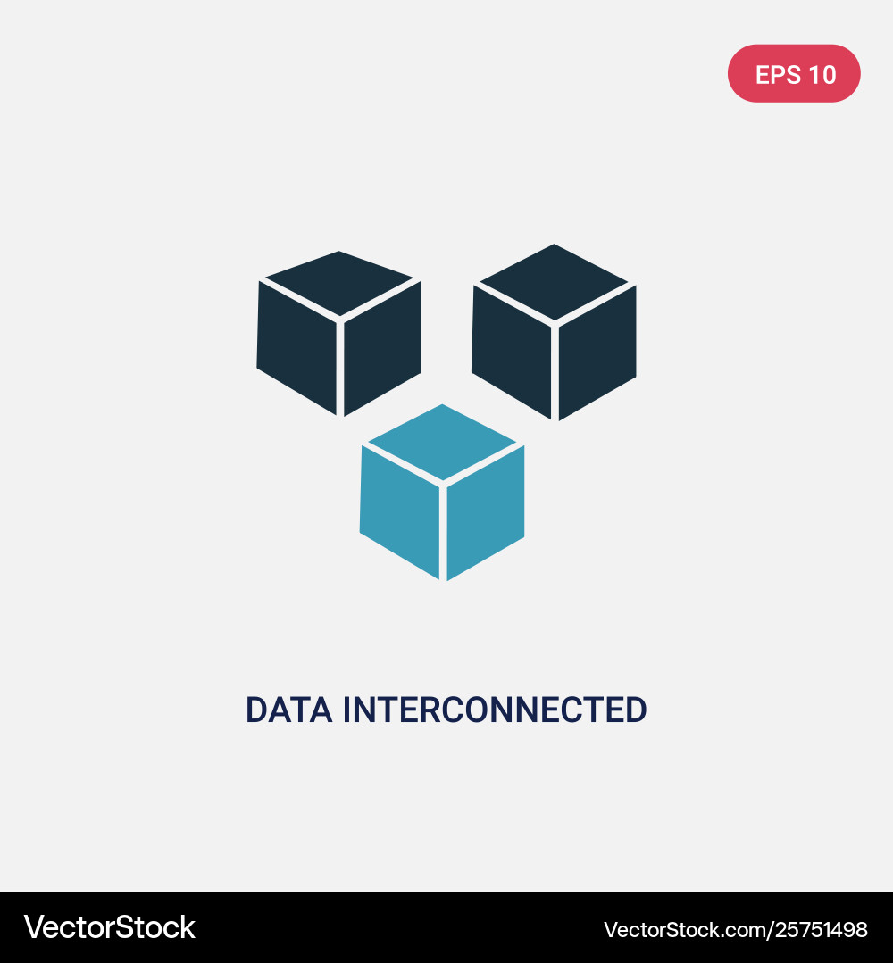 Two color data interconnected icon from user Vector Image