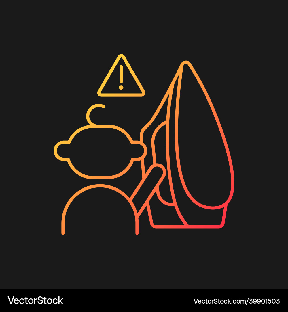 Child and hot iron gradient icon for dark theme Vector Image