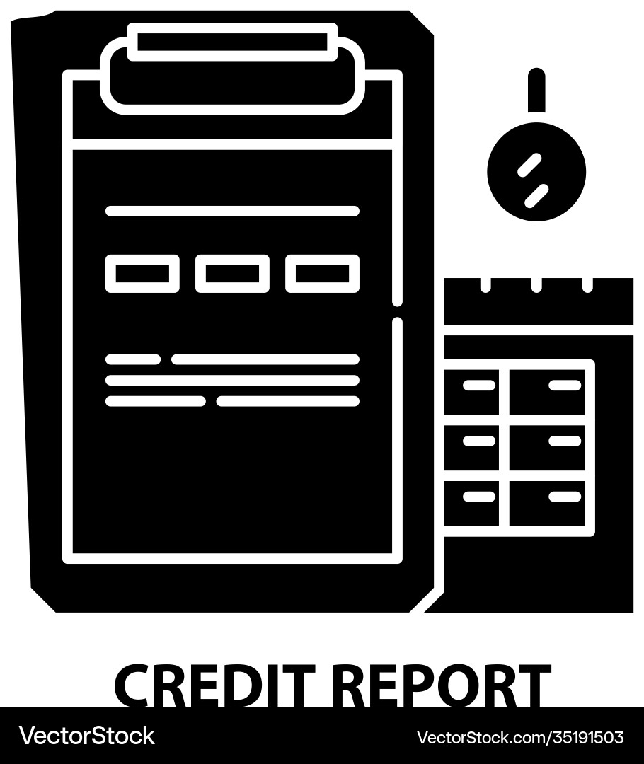 Credit report icon black sign Royalty Free Vector Image