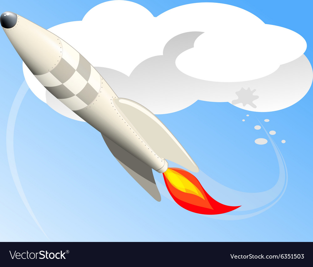 Flying rocket Royalty Free Vector Image - VectorStock