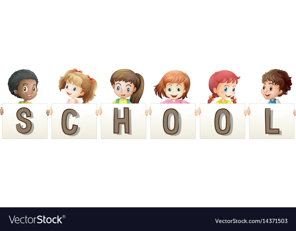 Font design for word school Royalty Free Vector Image