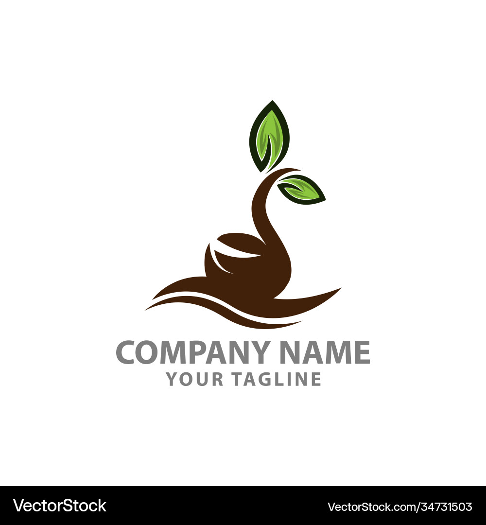 Green sprout logo set modern color style Vector Image