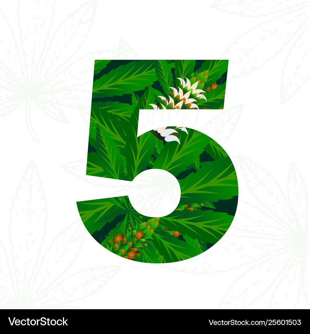 Letter with cannabis leaf for logo design Vector Image