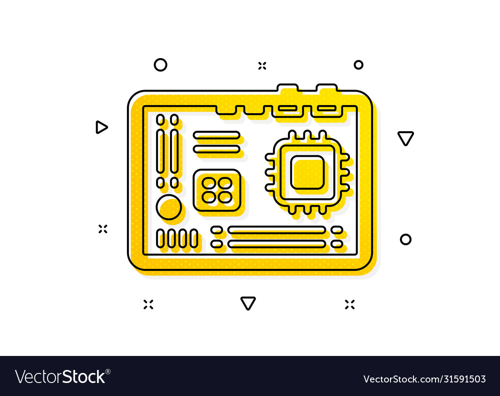 Motherboard icon computer component hardware sign Vector Image