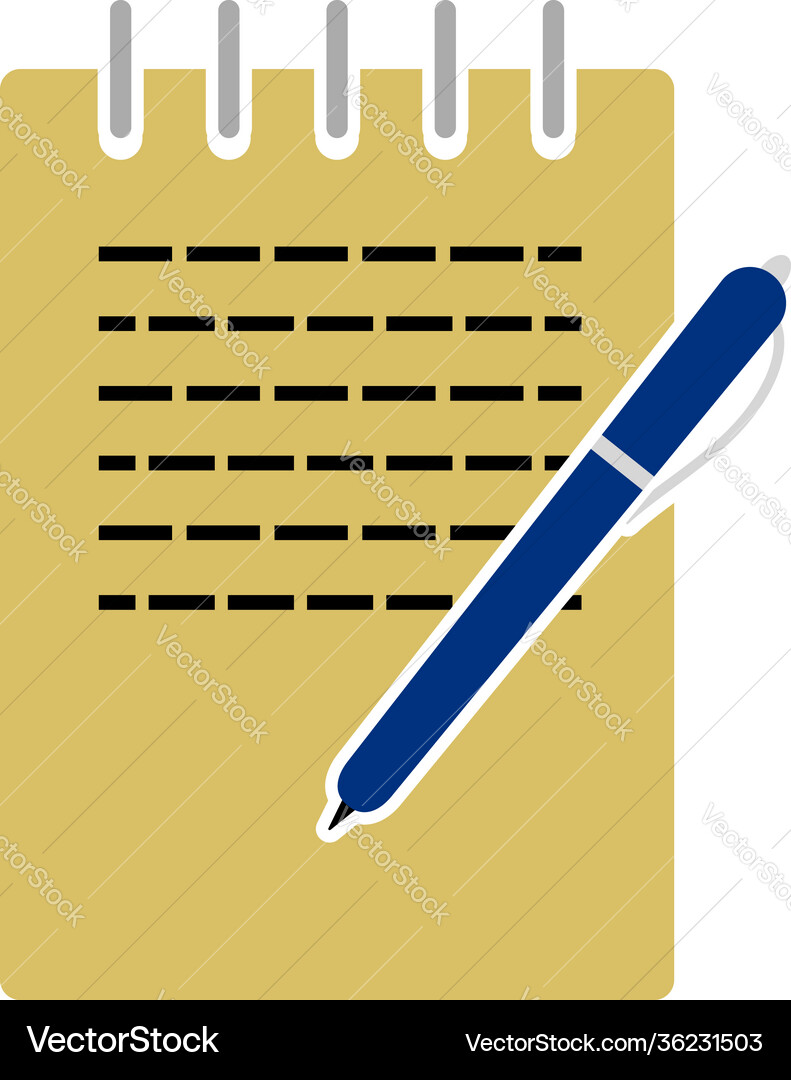 Notebook with pen icon Royalty Free Vector Image