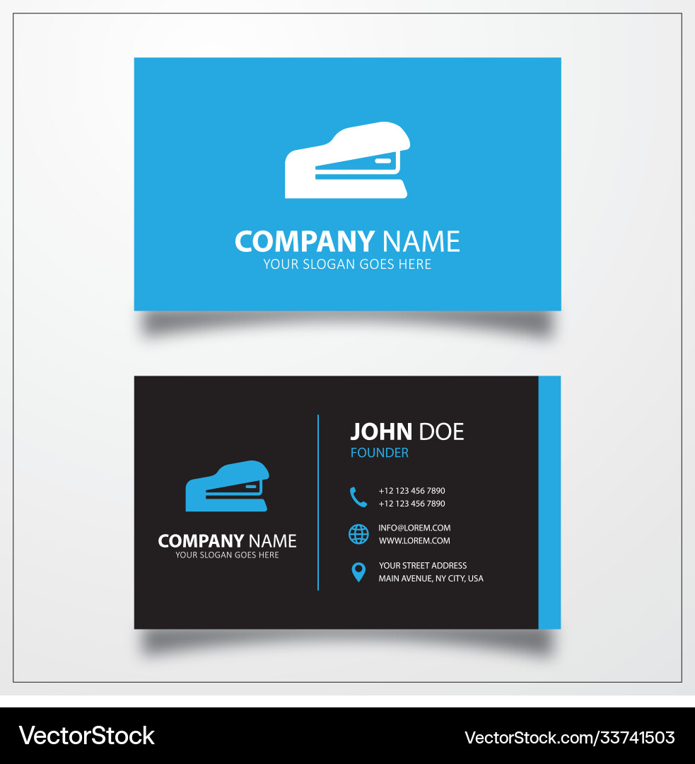 Office stapler icon business card template Vector Image