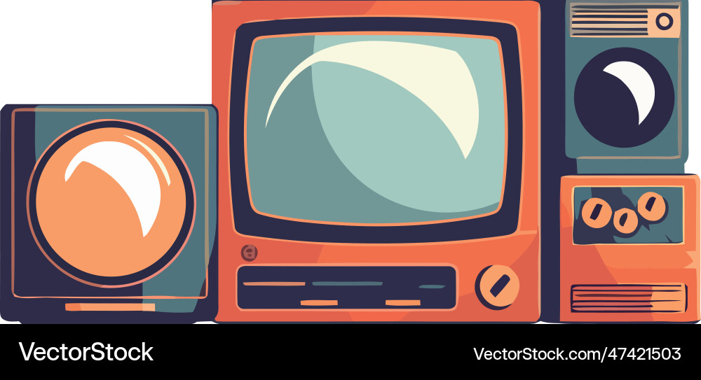 Old fashioned radio broadcasting equipment Vector Image