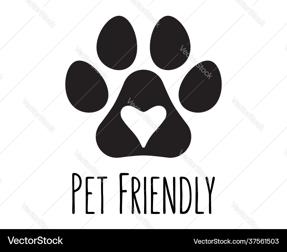Pet friendly logo print with heart inside Vector Image