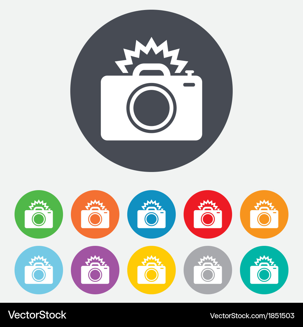 Photo camera sign icon flash symbol Royalty Free Vector
