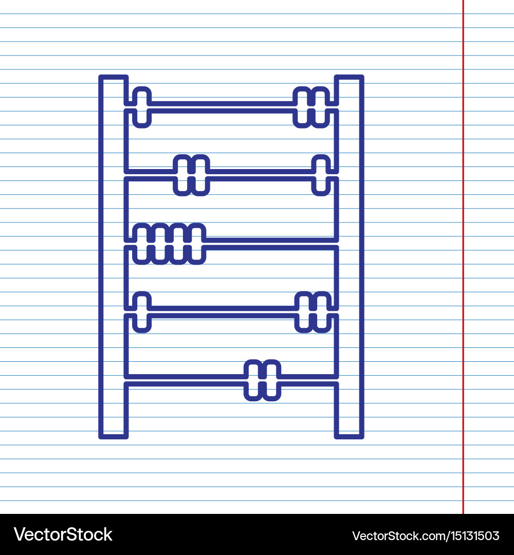Retro abacus sign navy line icon Royalty Free Vector Image