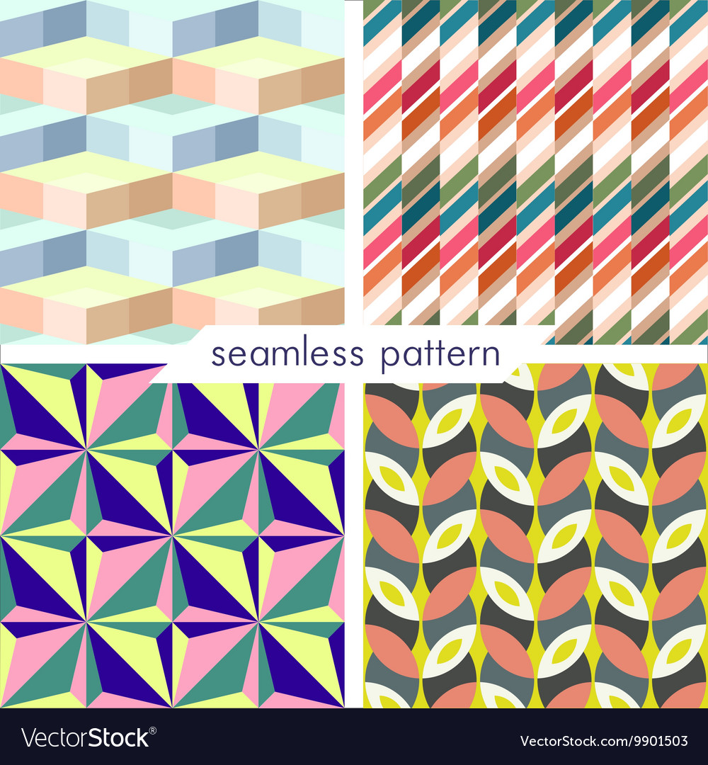 Seamless pattern set 14 Royalty Free Vector Image