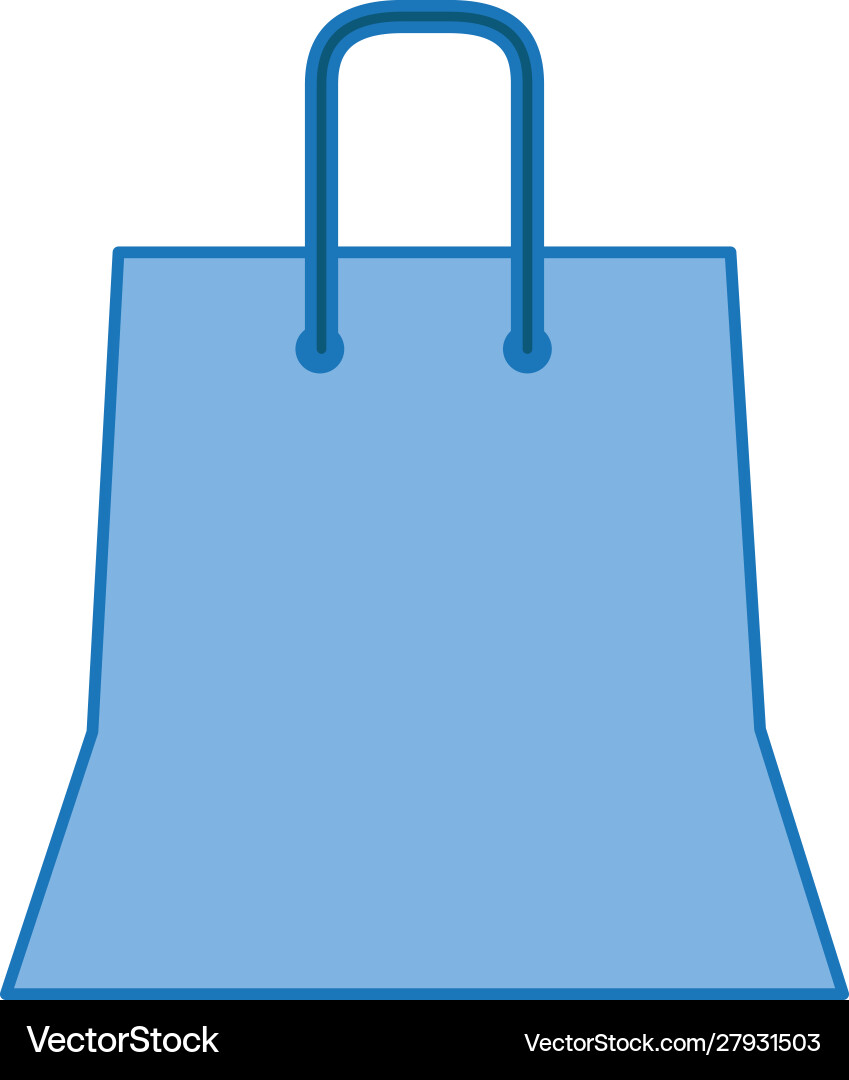 Shopping bag plastic fill icon blue Royalty Free Vector