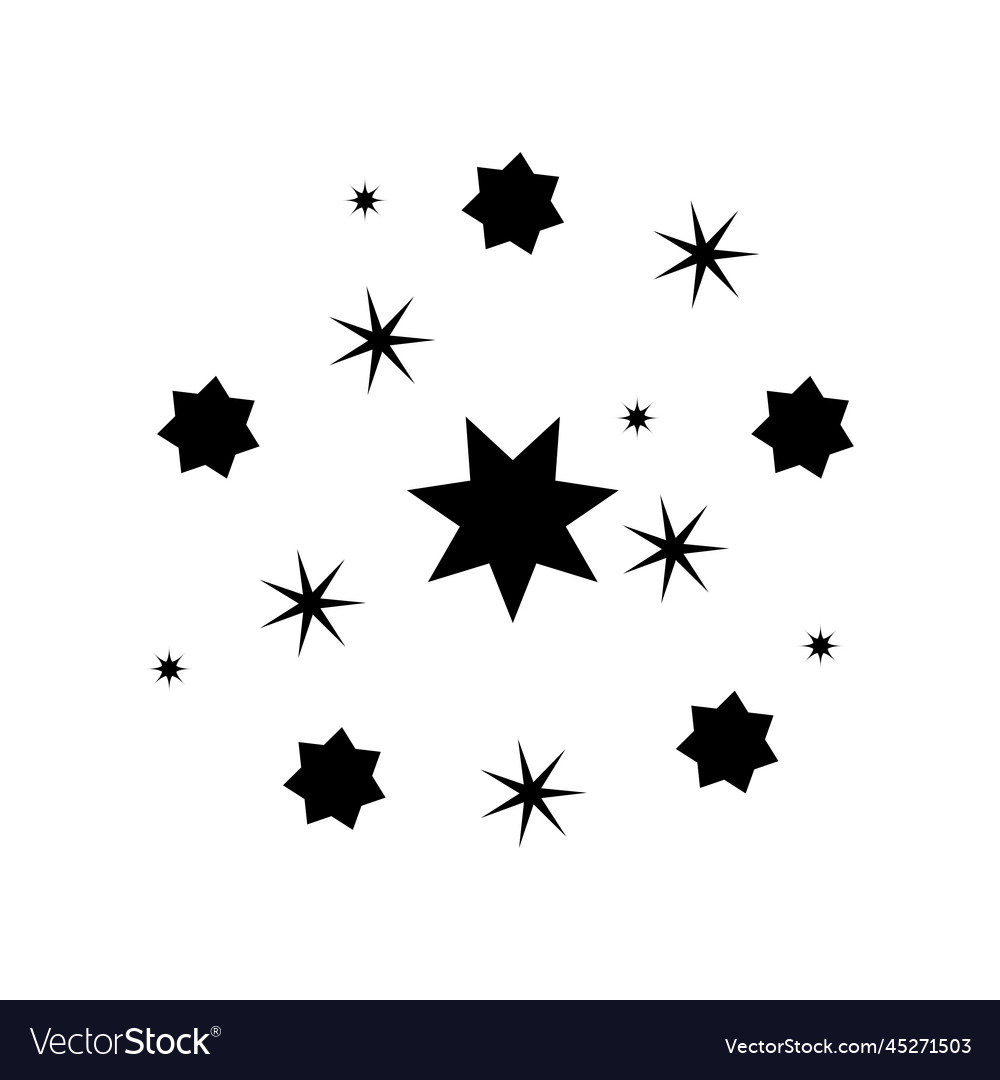 Star icon twinkling stars sparkles shining burst Vector Image