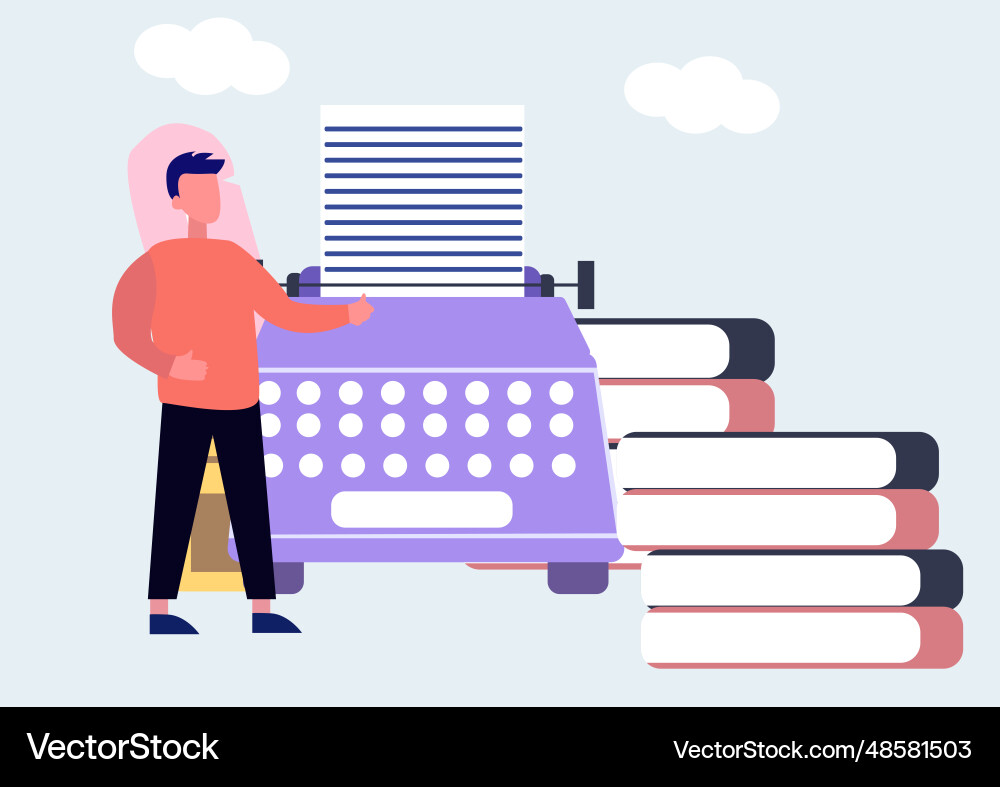 Student taking photostat of notes Royalty Free Vector Image