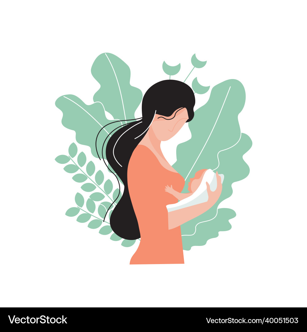 Young mother with baby Royalty Free Vector Image