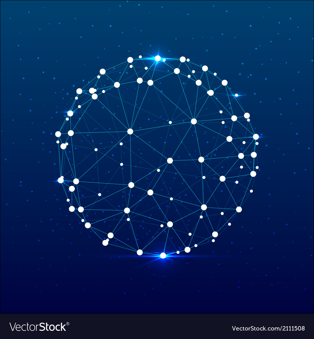 Abstract blue cosmic space triangular sphere Vector Image