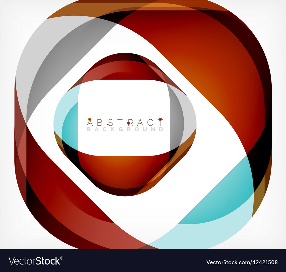 Abstract square shape with overlapping waves Vector Image