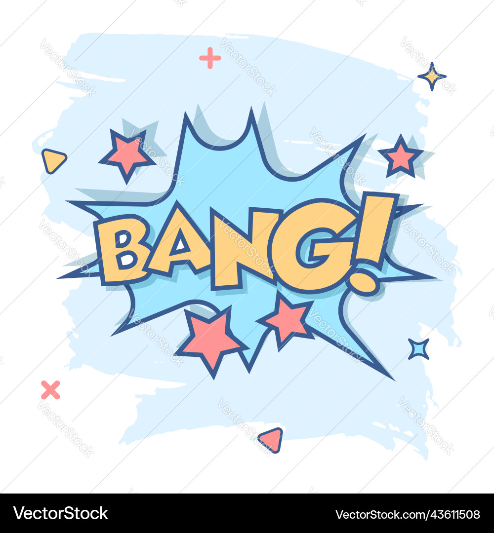 Cartoon bang comic sound effects icon in comic Vector Image