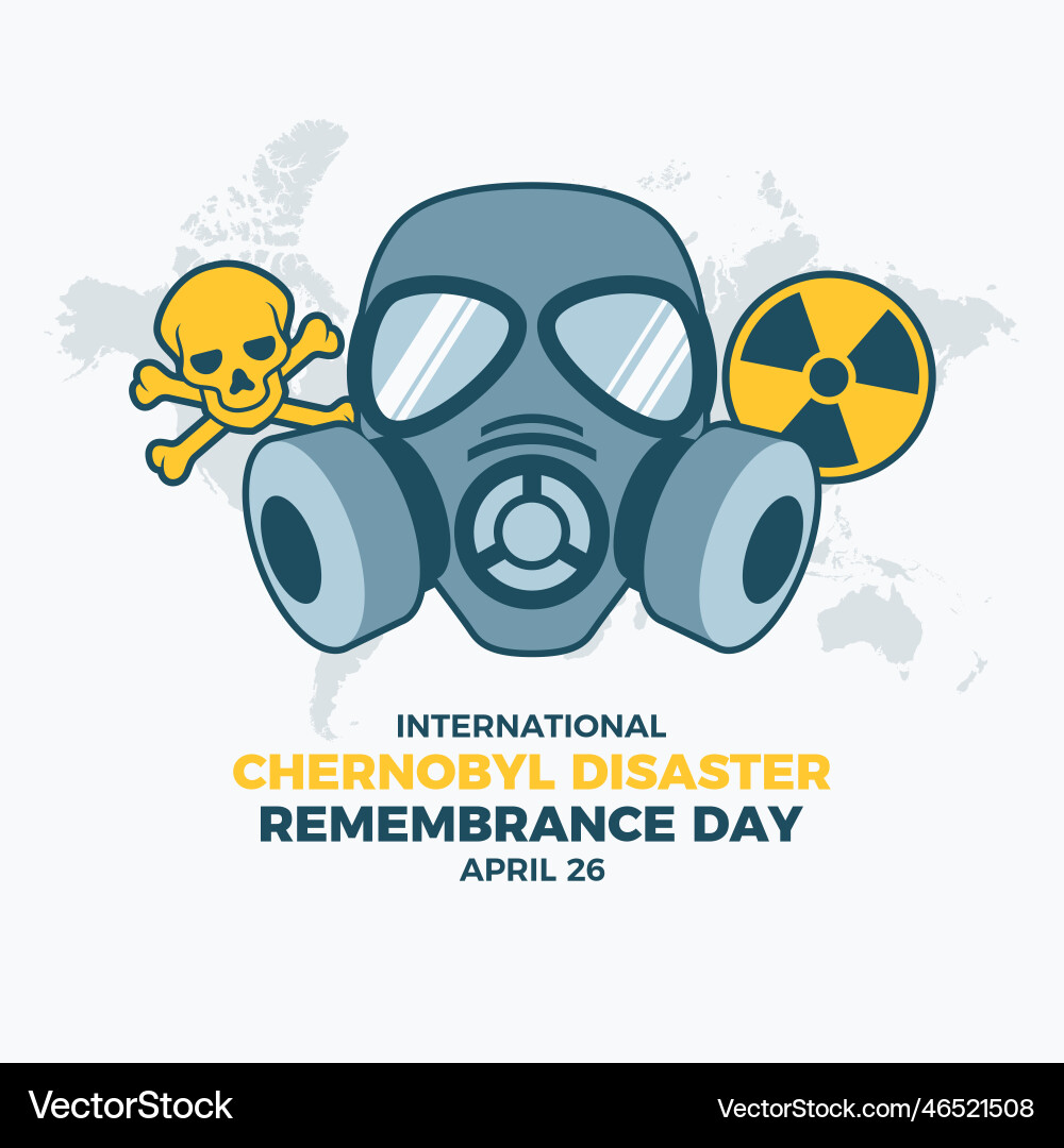 Chernobyl disaster remembrance day poster Vector Image