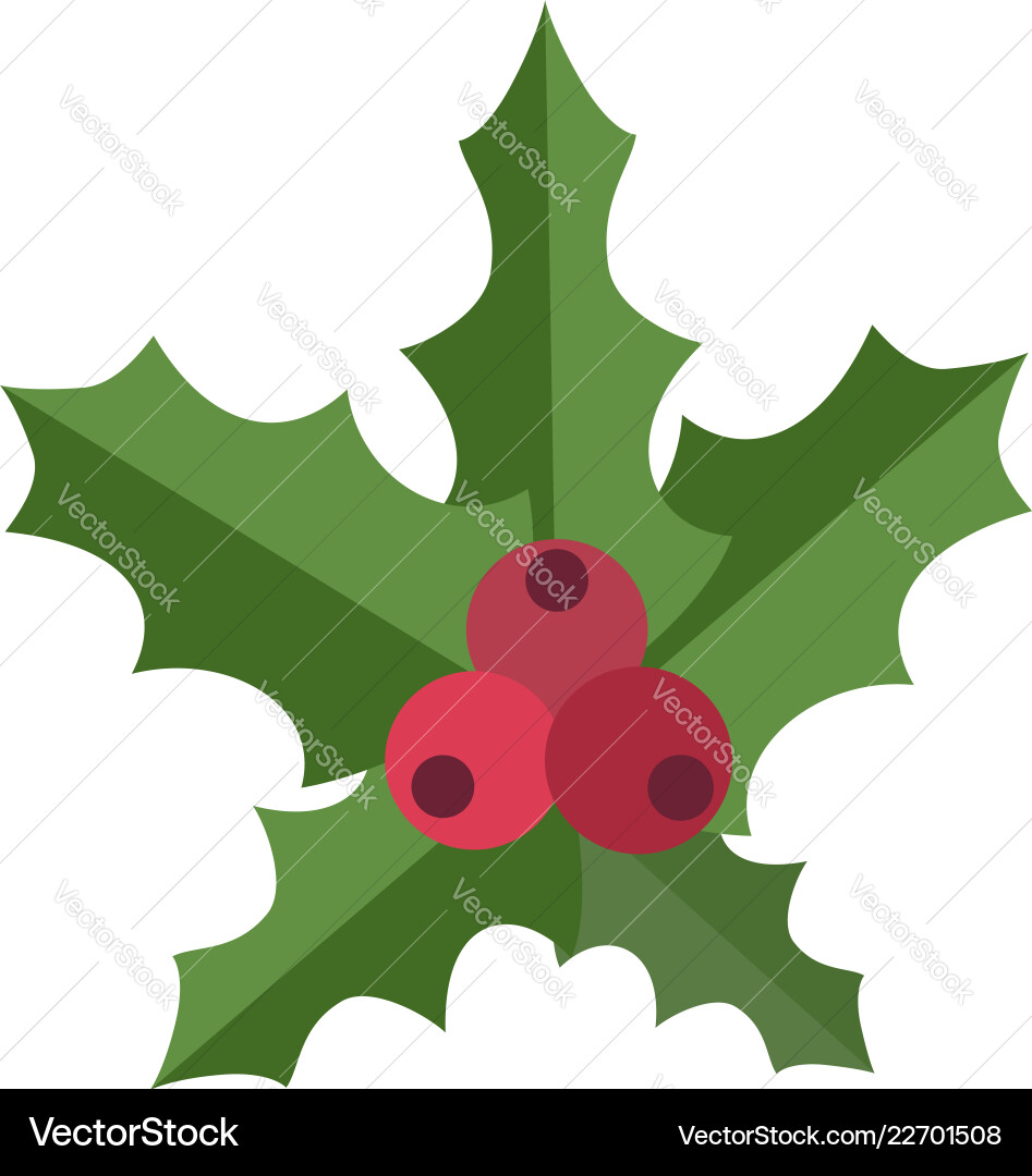 Christmas berry icon flat style Royalty Free Vector Image
