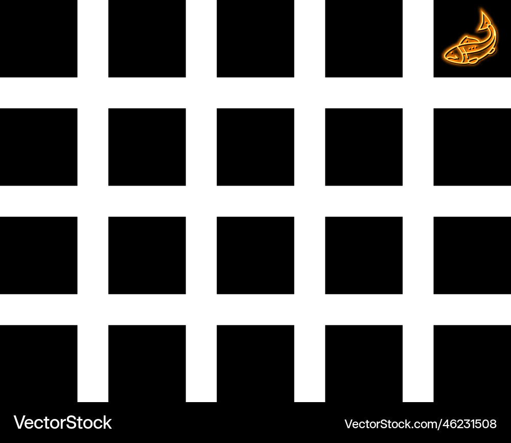 Fish seafood neon glow icon Royalty Free Vector Image