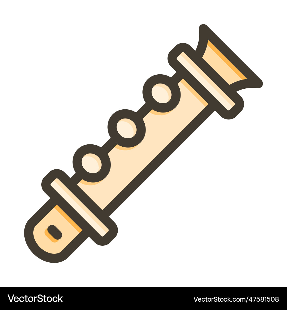 Flute thick line filled colors for personal Vector Image