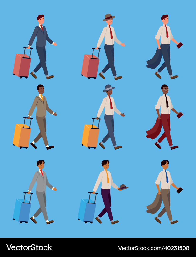 Group traveler business people Royalty Free Vector Image